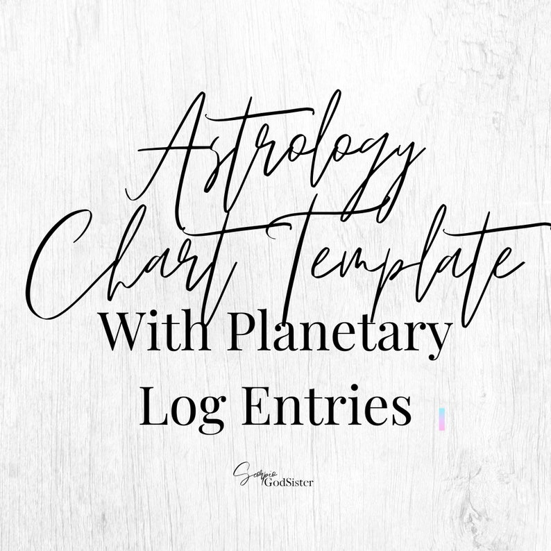 Astrology Chart Template With Planetary Log Entries - Minimalistic - Etsy