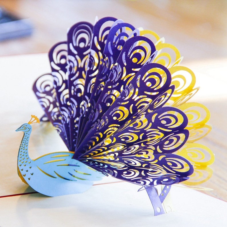 Handmade Swan Peacock 3D Pop up Card 3D Birthday Popup Card 3D - Etsy