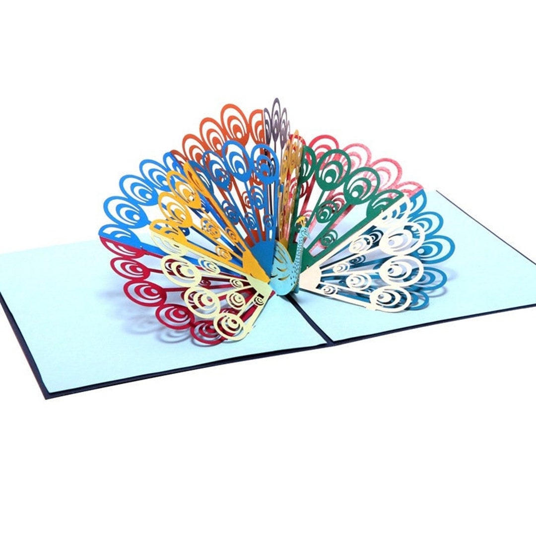 Handmade Swan Peacock 3D Pop up Card 3D Birthday Popup Card 3D Swan ...