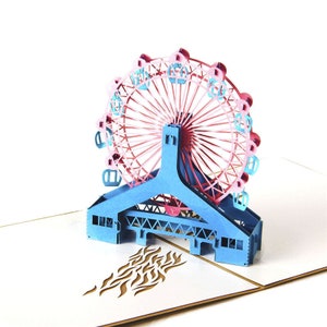 Handmade Ferris Wheel 3D Pop up Card London Wheel 3D Birthday Card ...