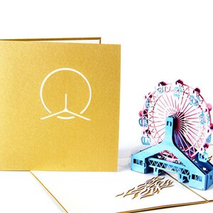 Handmade Ferris Wheel 3D Pop up Card London Wheel 3D Birthday Card ...