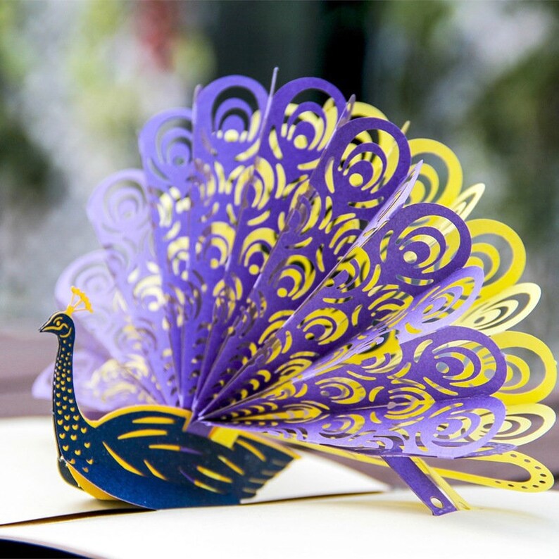 Handmade Swan Peacock 3D Pop up Card 3D Birthday Popup Card 3D - Etsy