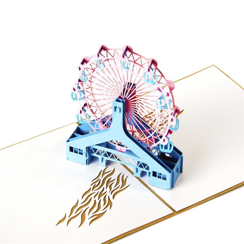 Handmade Ferris Wheel 3D Pop up Card London Wheel 3D Birthday - Etsy