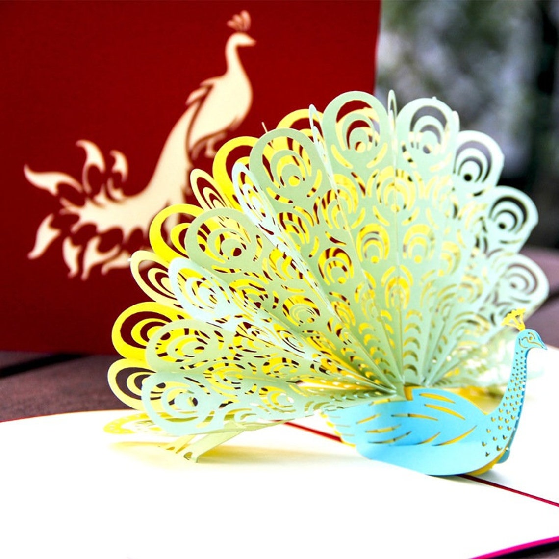 Handmade Swan Peacock 3D Pop up Card 3D Birthday Popup Card 3D - Etsy