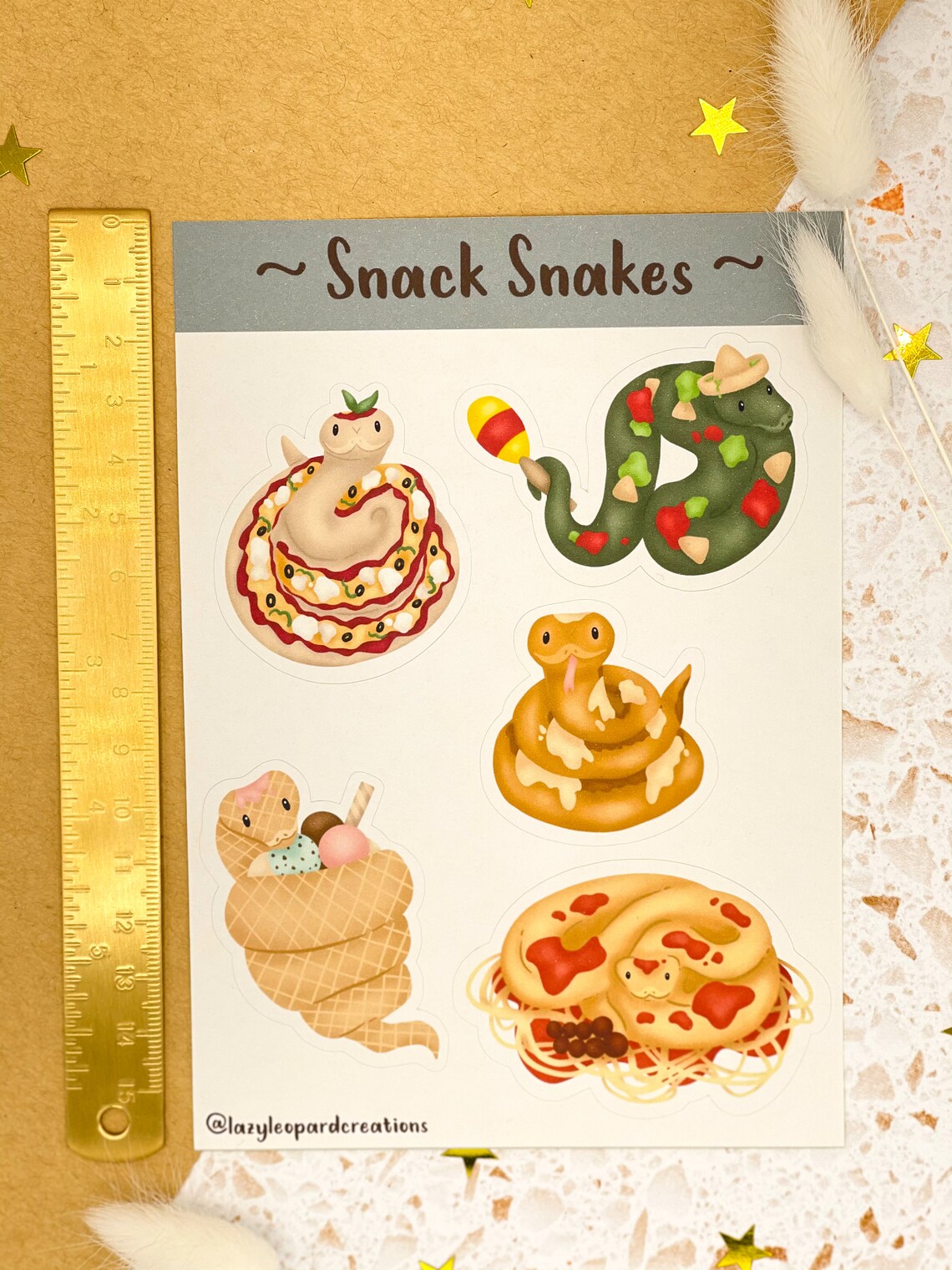 Snack Snakes Sticker sheet | Etsy