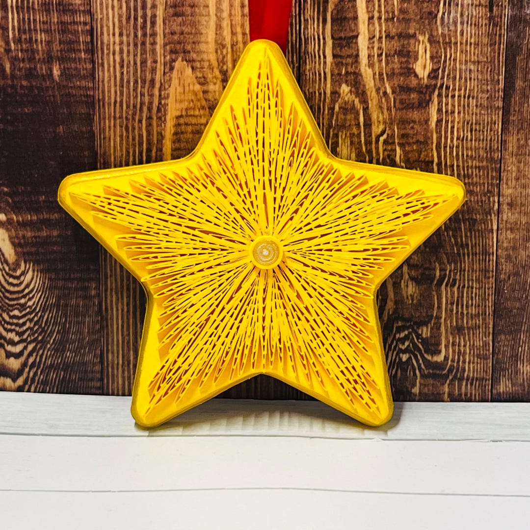 Golden Star Christmas Ornament || Quilled Holiday Bauble - Etsy