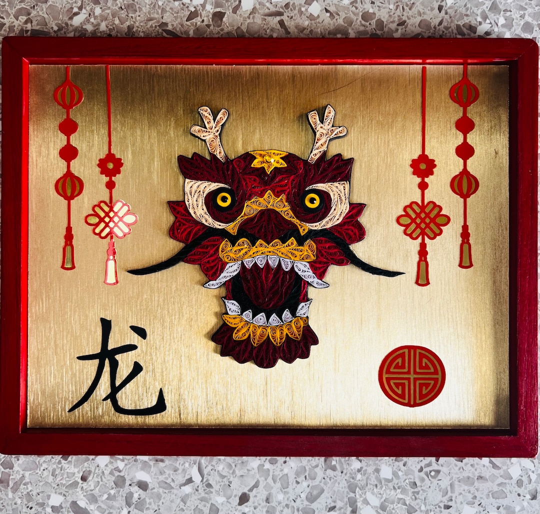Chinese Dragon Quilled Wall Sign - Etsy