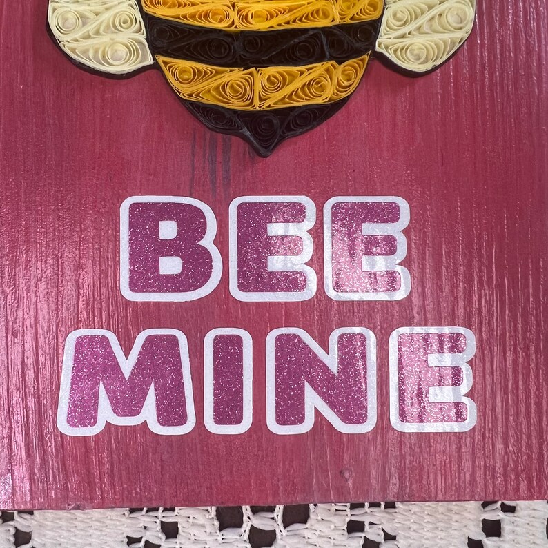 Quilled “bee Mine” Valentines Day Sign - Etsy