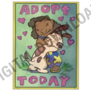 Adopt Today Dog and Girl Hawaiian Poster Replica From Lilo and Stitch ...