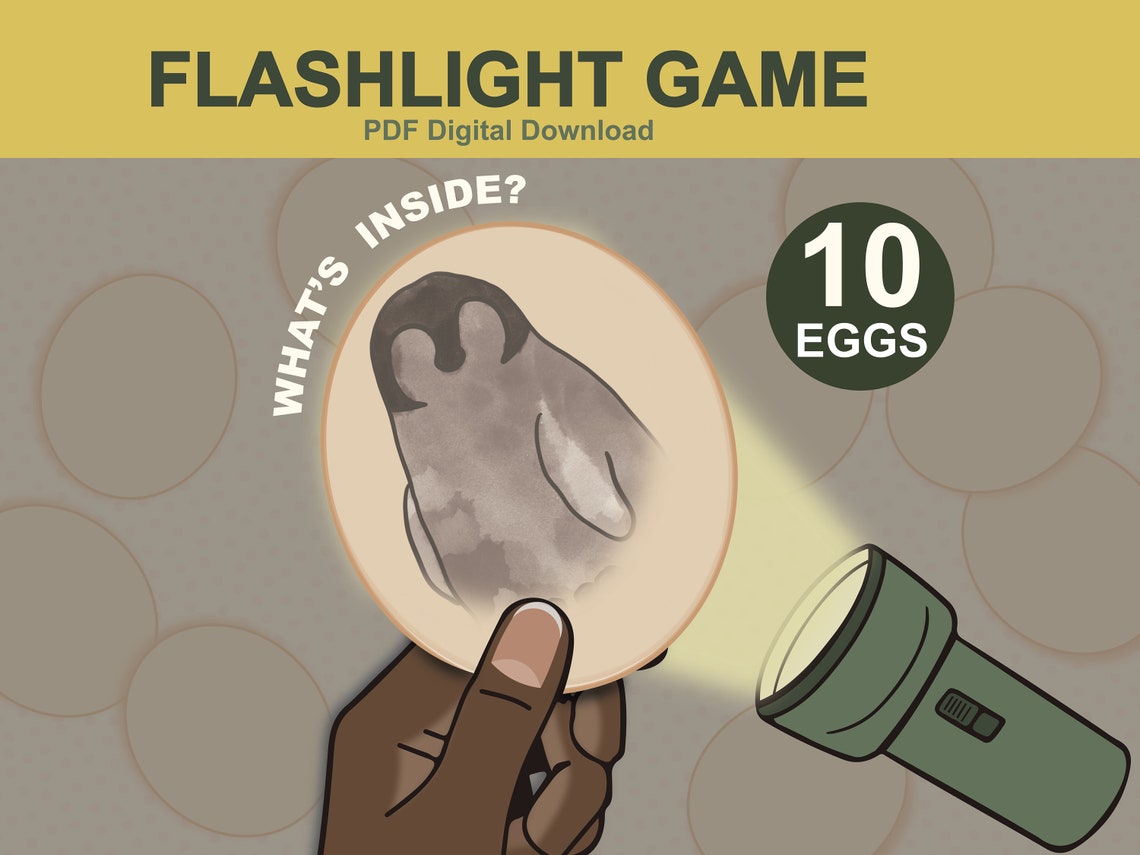 Printable Egg Flashlight Reveal Guessing Card Game - Etsy
