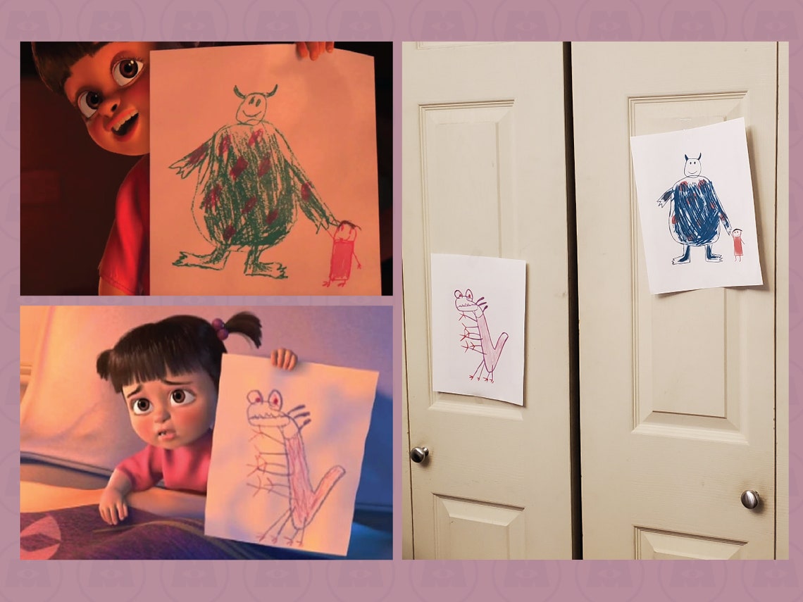 Monsters Inc. Boo's Drawings of Sully Mike & Randall - Etsy
