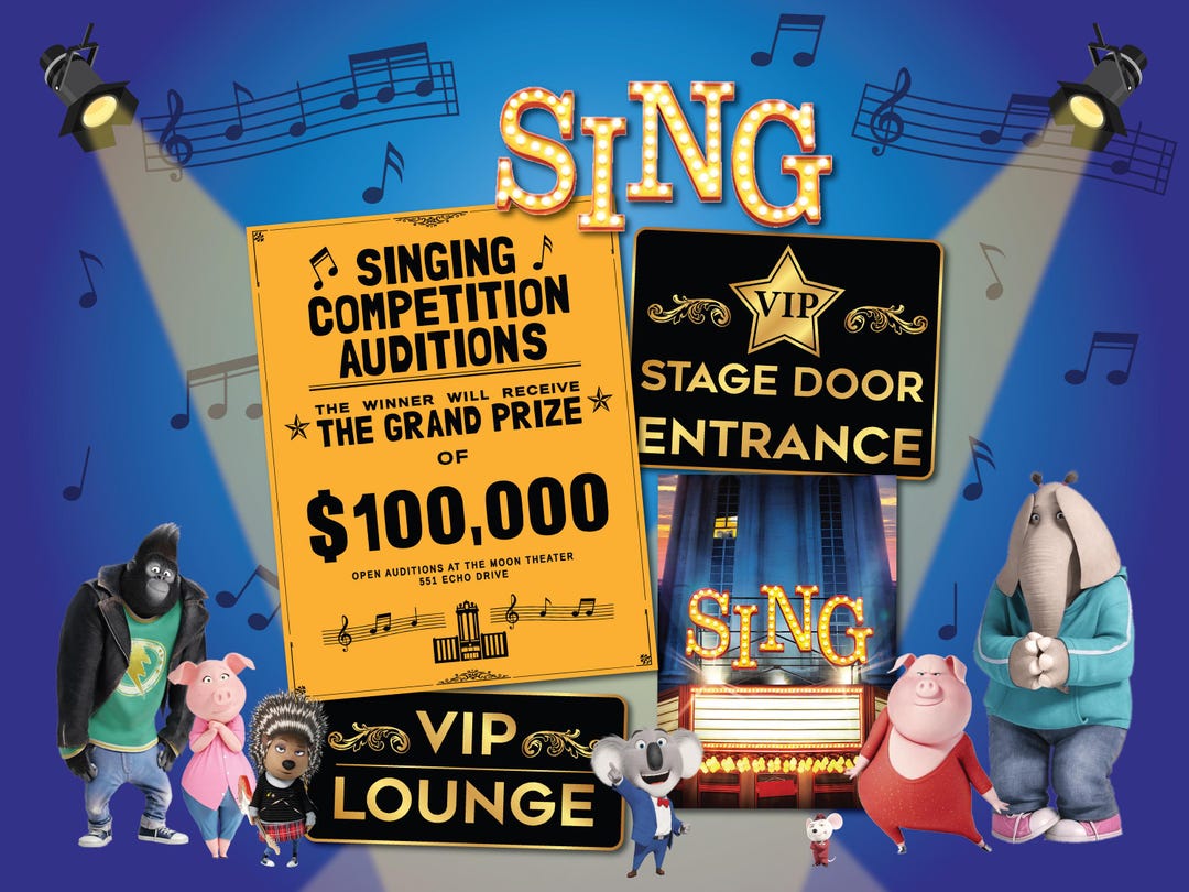 Sing Movie Singing Competition Auditions Grand Prize 100,000 Flyer ...