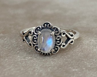 Real Moonstone Ring - Etsy
