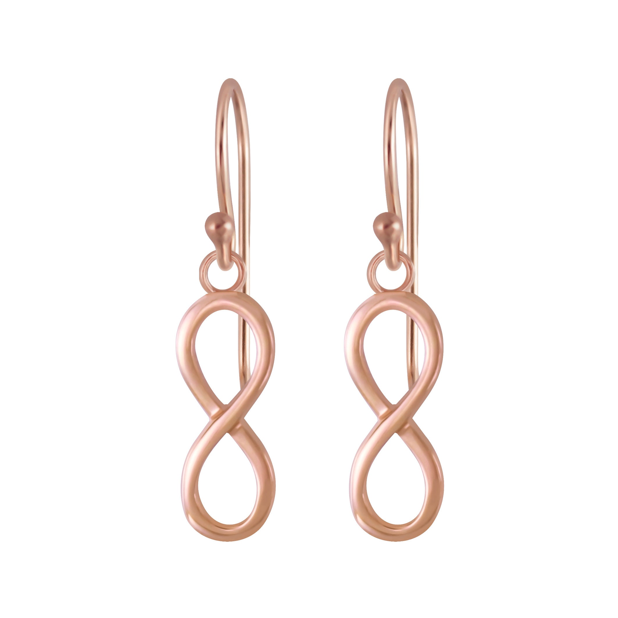 Silver Infinity Earrings 925 Sterling Silver Rose Gold - Etsy UK