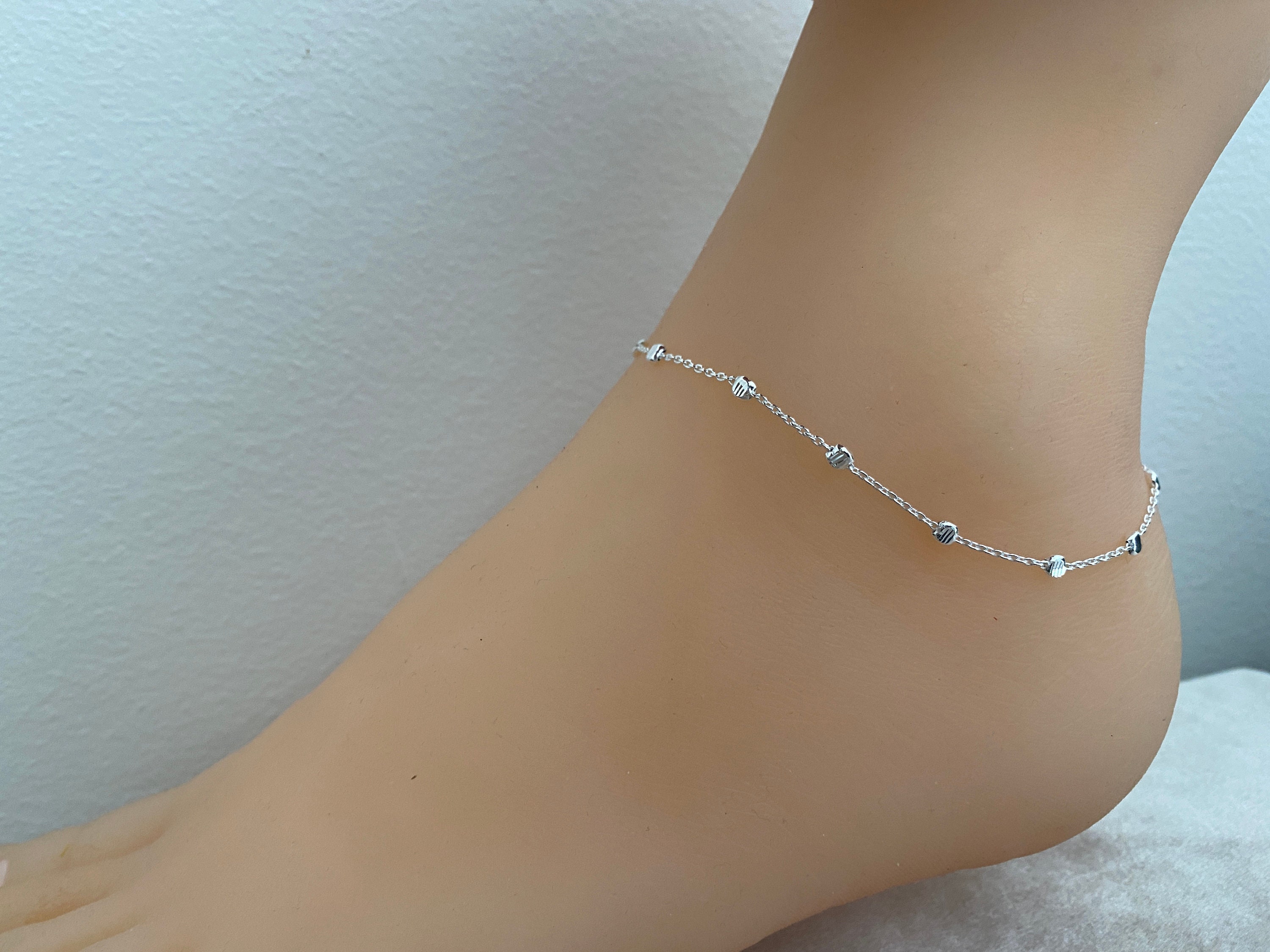 Simple Silver Anklets For Girls