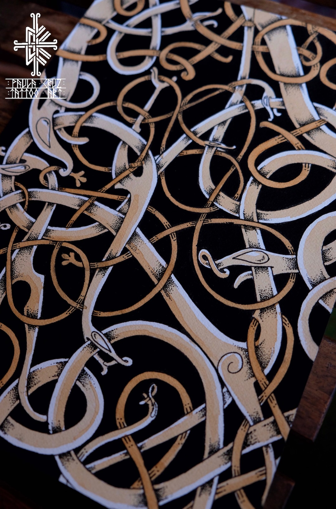 X. SNAKES .X Viking Vikingo Style Norse Knots Design Nordic - Etsy