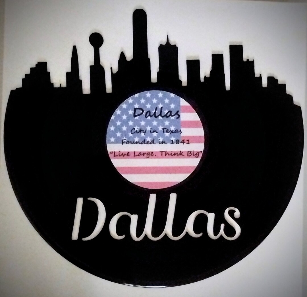 Dallas, Skyline, Texas, USA, Art, Vinyl Record, Unique Gift, Decor ...
