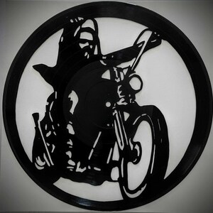 Motorcyclist, Biker, Art, Vinyl Record, Gift, Decor, Handmade, Upcycled ...