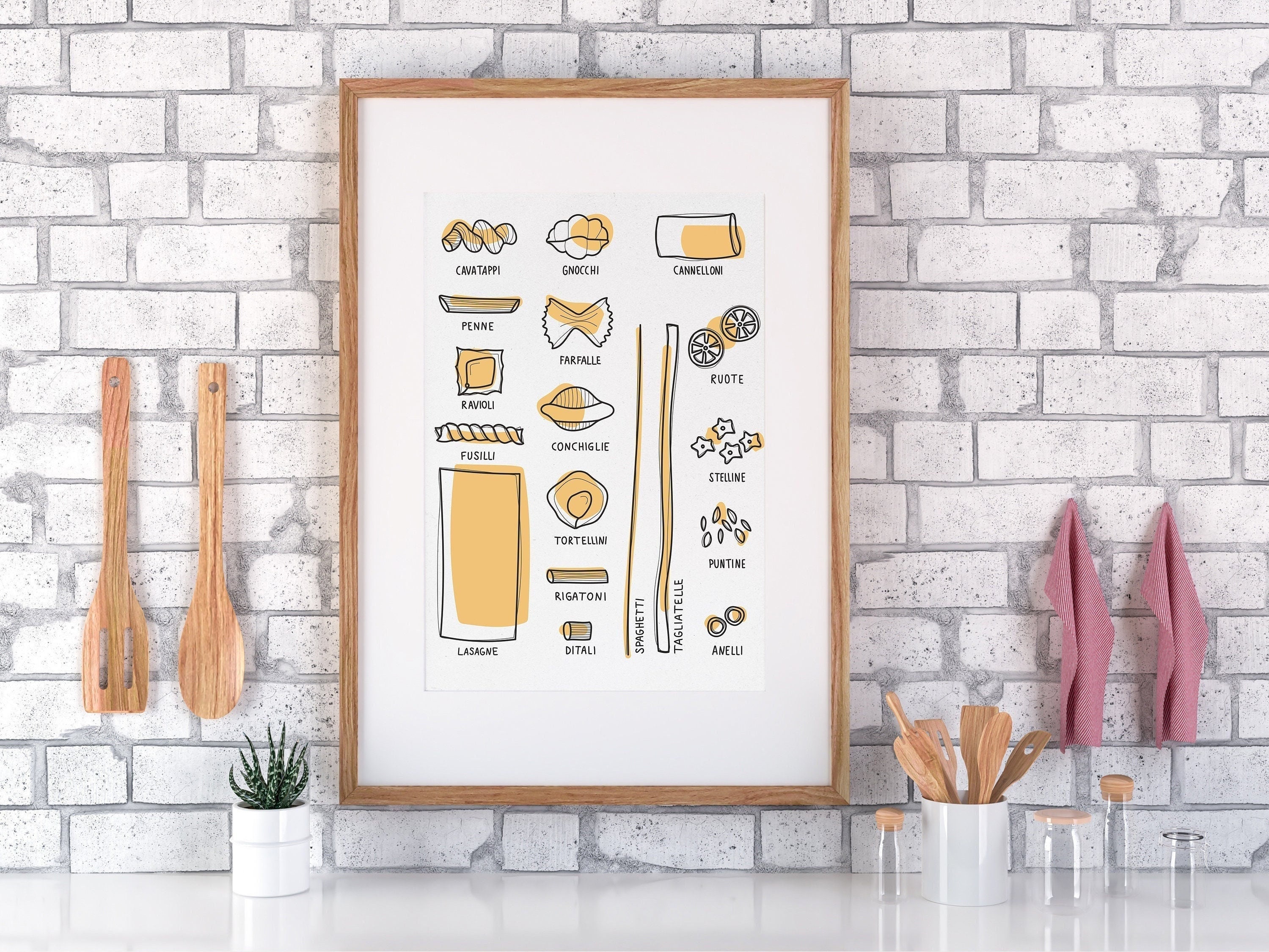 Pasta Chart A4/A3 Digital Print Continuous Line - Etsy