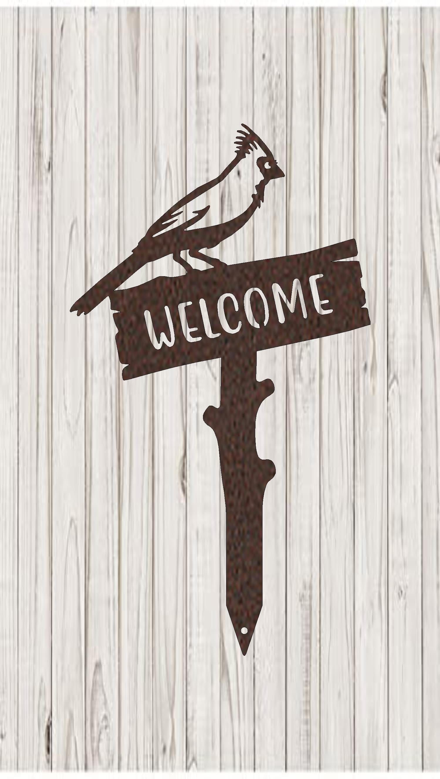 Cardinal Welcome Wooden Stake - Etsy