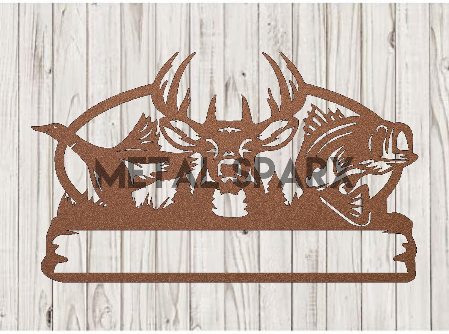 Duck - Deer - Fish Monogram - Etsy