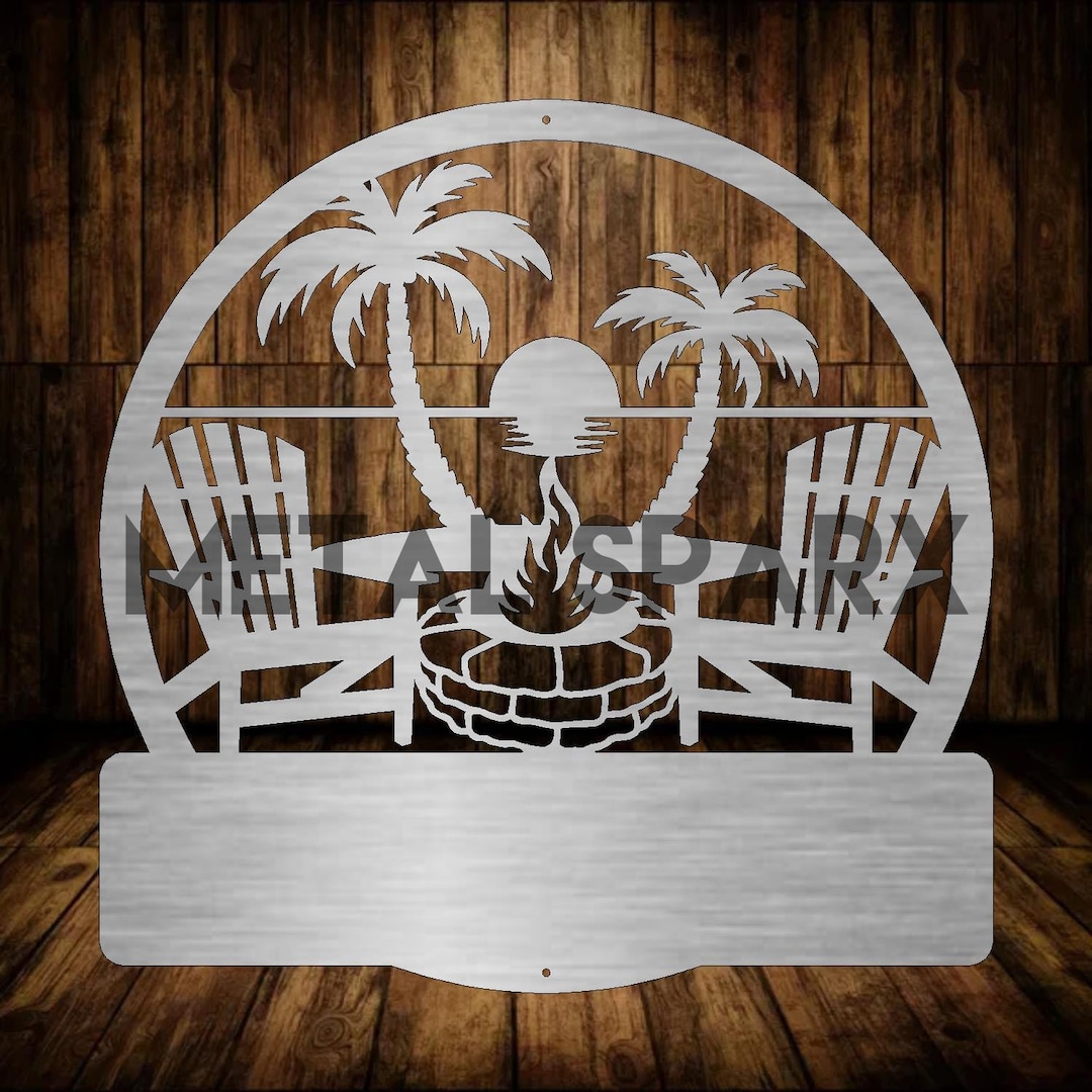 Beach Fire Pit Monogram - Etsy