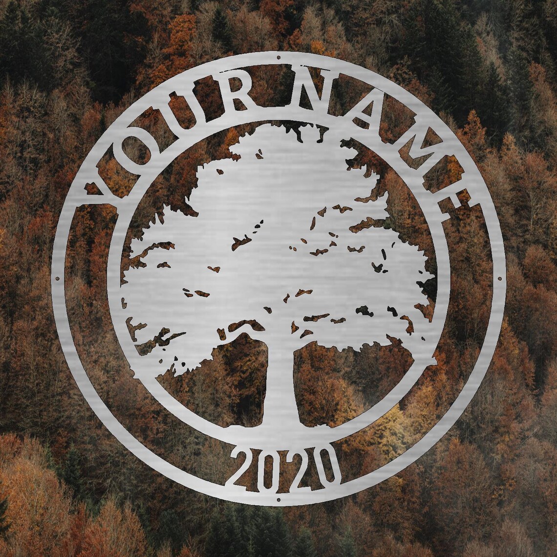 Oak Tree Monogram - Etsy