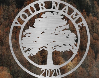 Oak Tree Monogram - Etsy