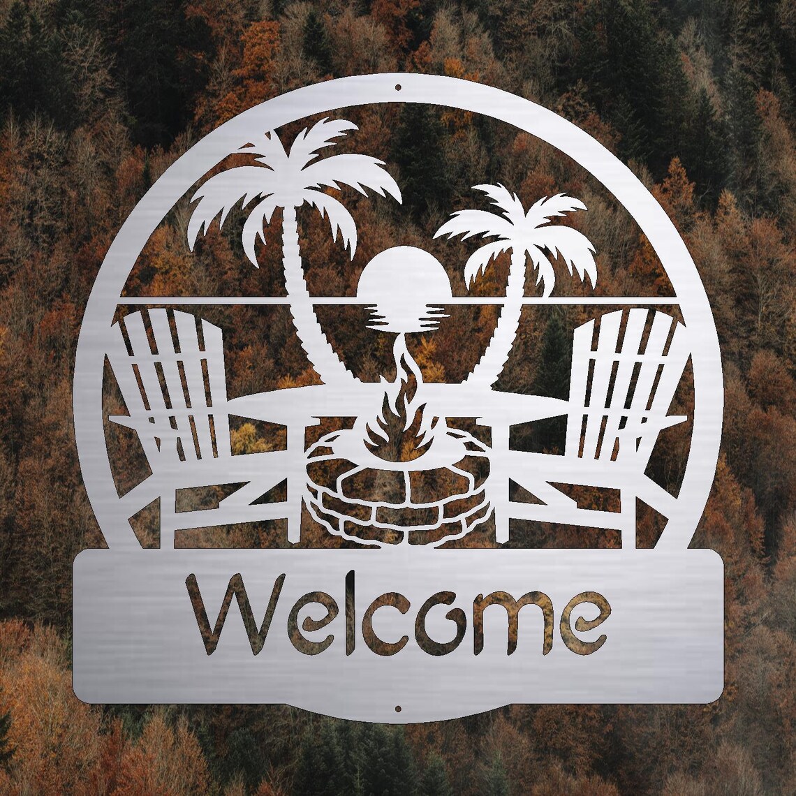 Beach Fire Pit Monogram | Etsy