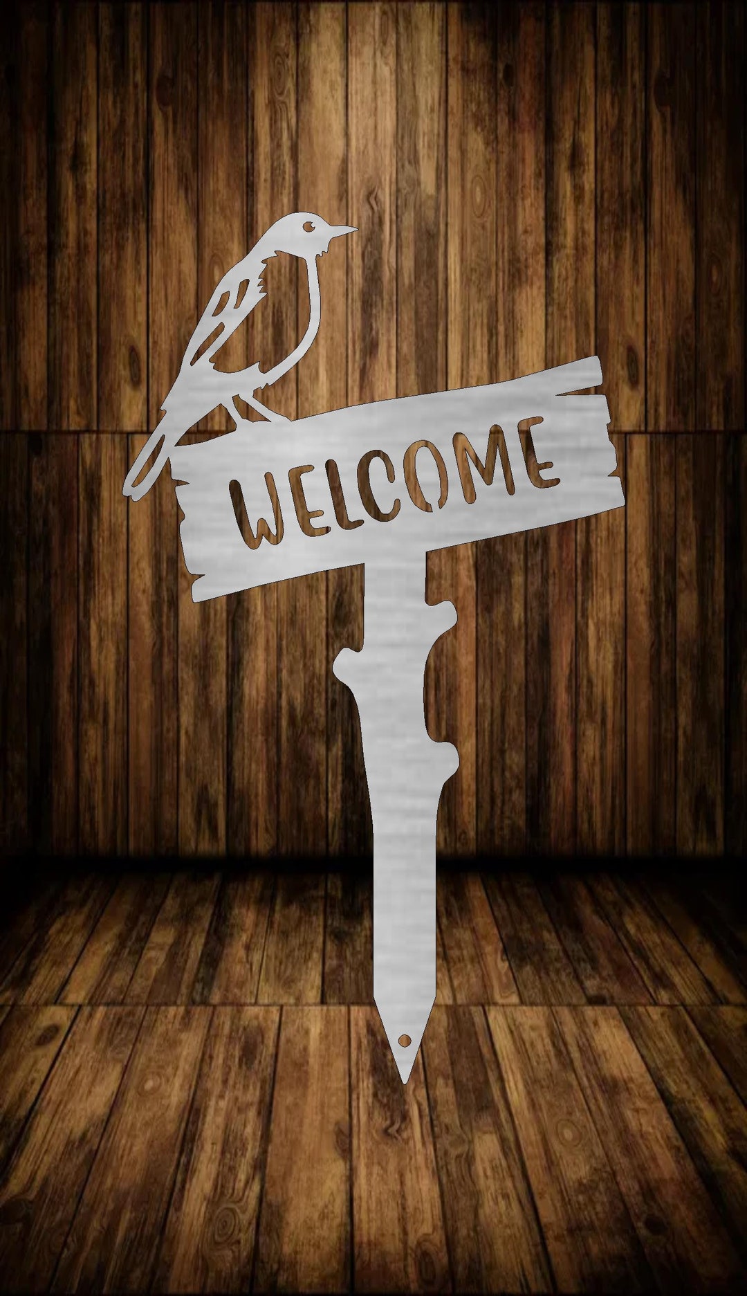 Robin Welcome Wooden Stake - Etsy