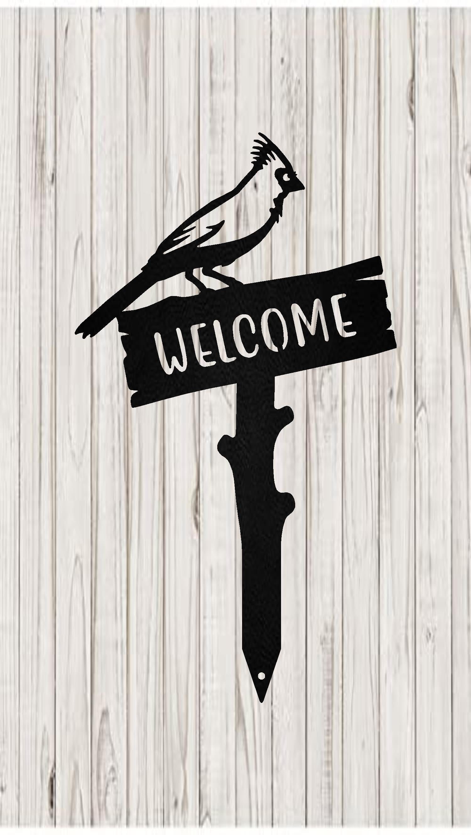 Cardinal Welcome Wooden Stake - Etsy