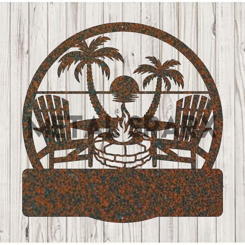 Beach Fire Pit Monogram - Etsy