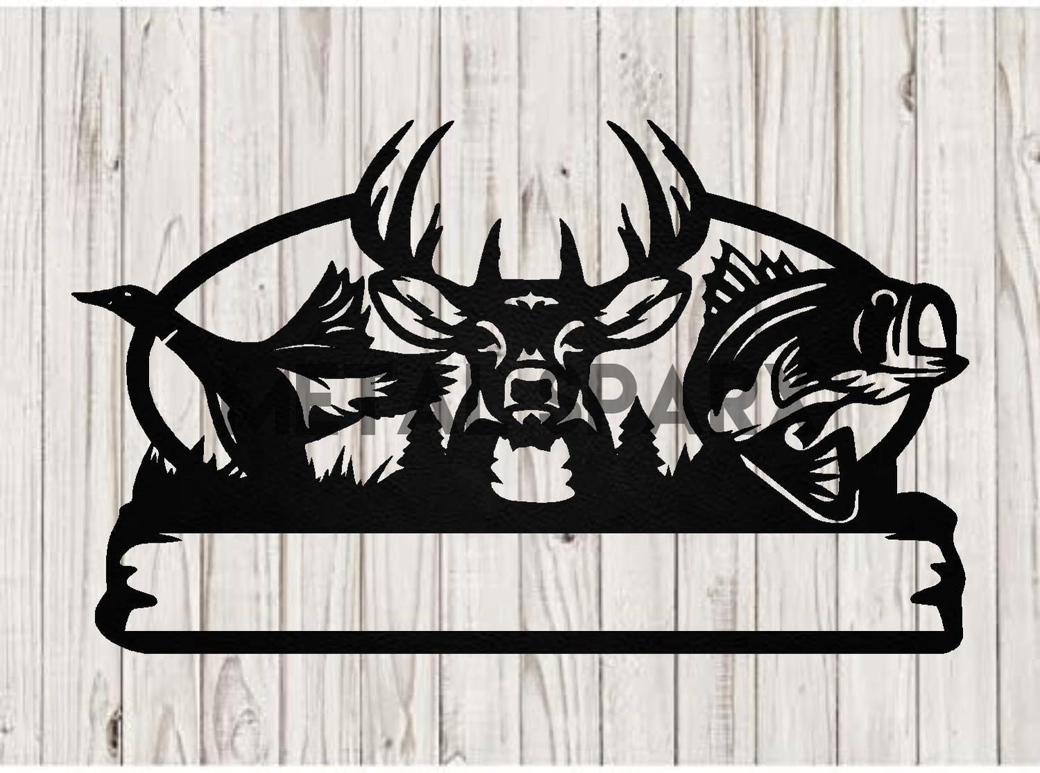 Duck - Deer - Fish Monogram - Etsy