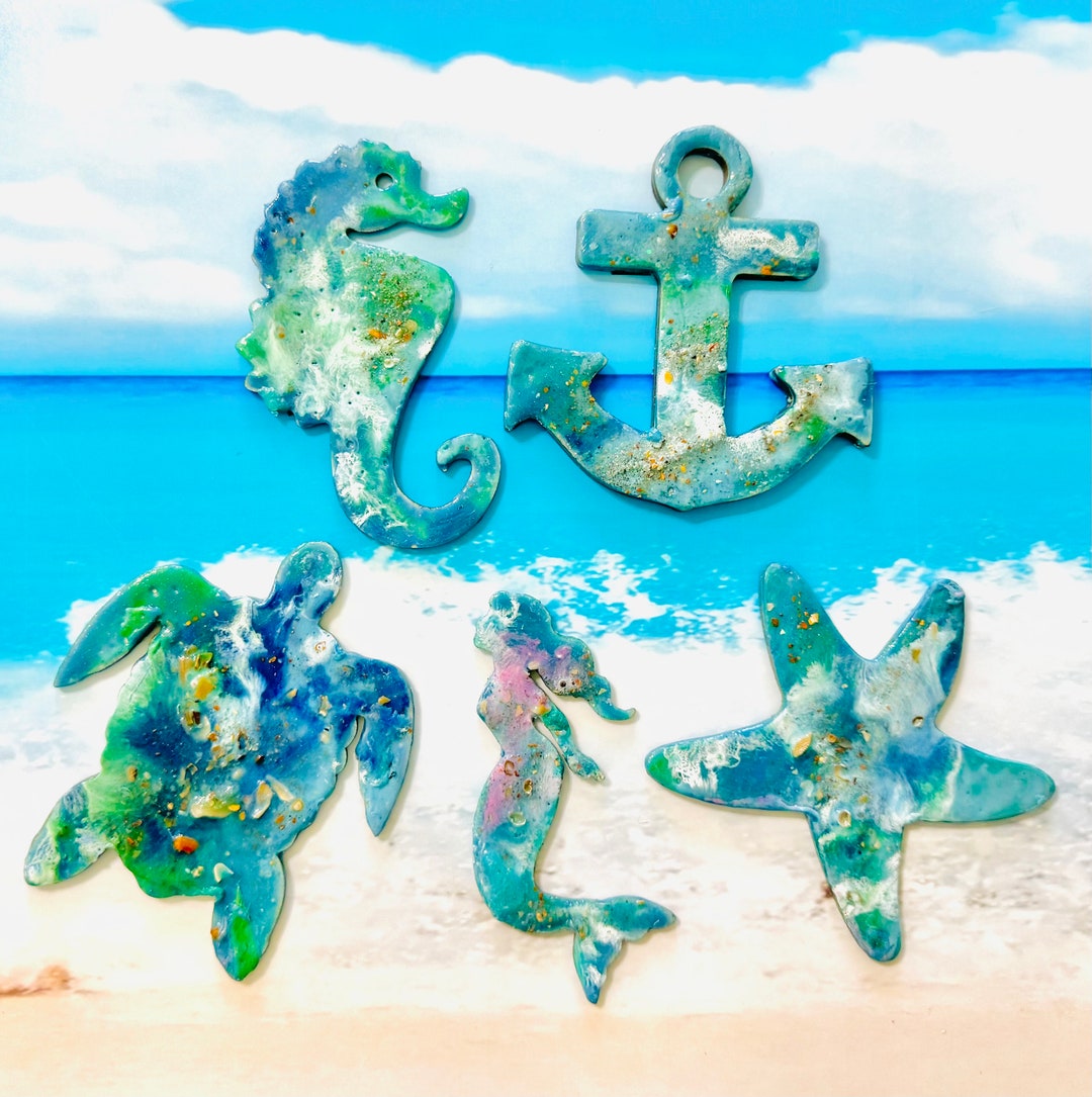 Beach Magnets, Coastal Kitchen Decor, Refrigerator Magnet, Housewarming ...