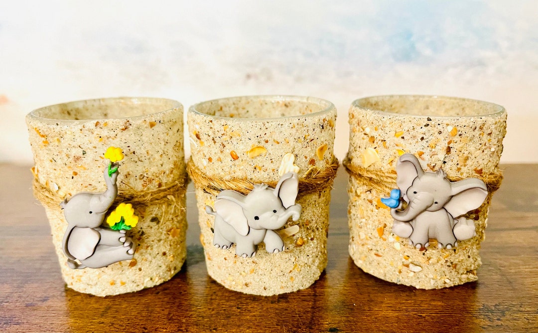 Cute Elephant Candles, Elephant Lover Gift, Birthday Gift, Sand Candle ...