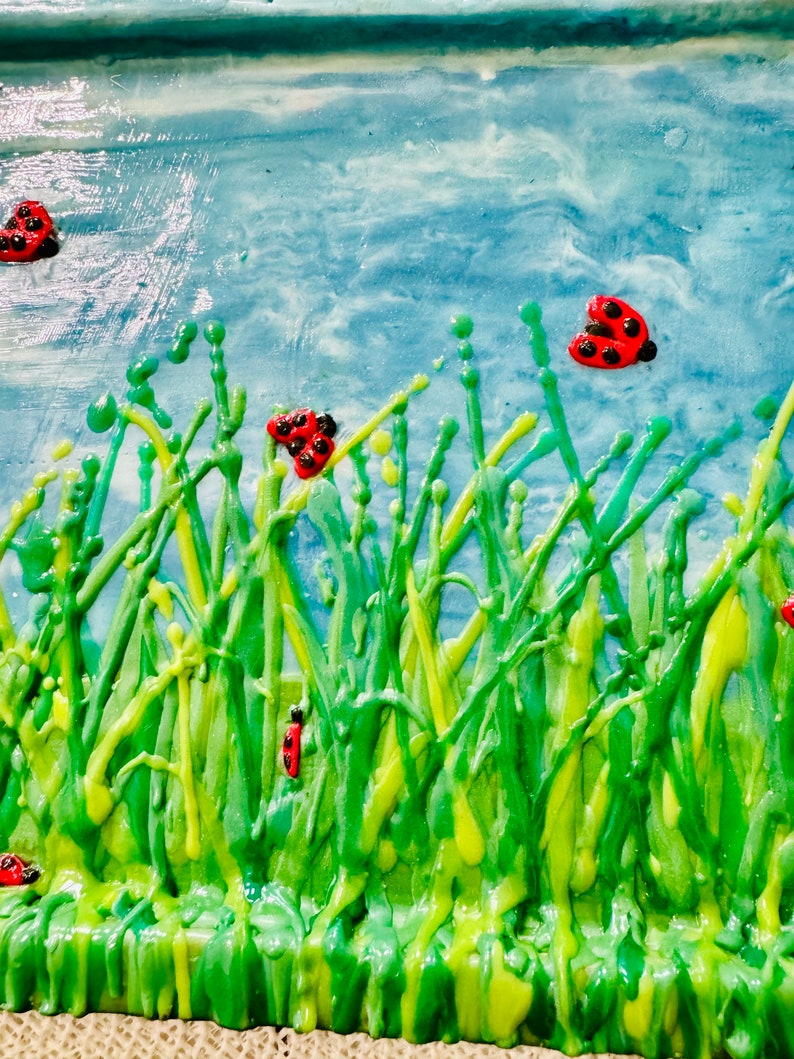 Textured Ladybug Wall Artwork, Ladybug Home Decor, Boho Home Decor ...