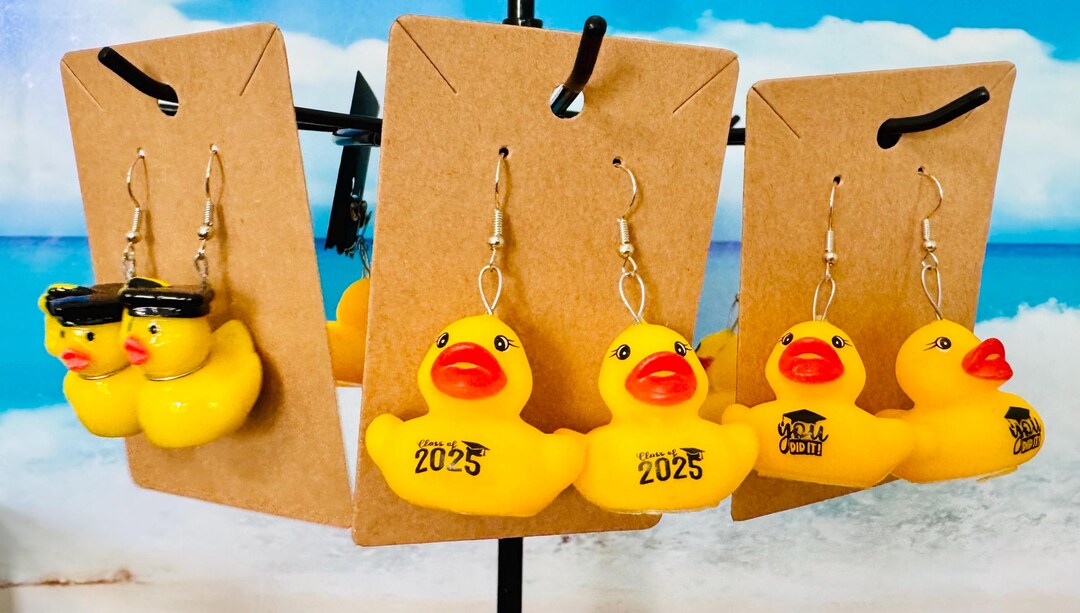 Fun Graduation Earrings, Graduation Ducks, Graduation Accessory, Class ...