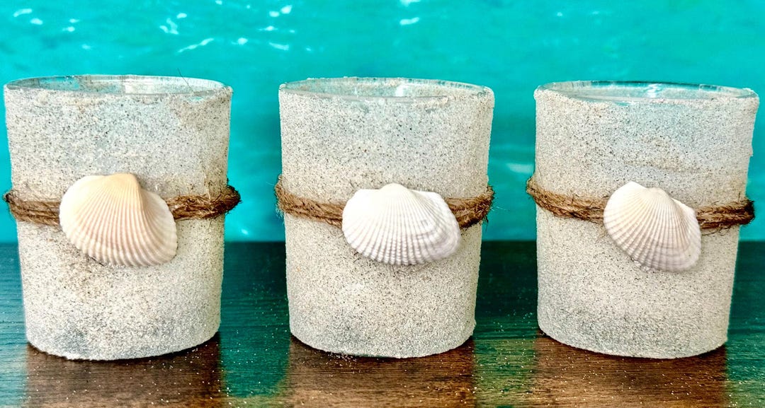 Daytona Sand Beach Candles, Coastal Home Decor, Glass Votive Candle ...