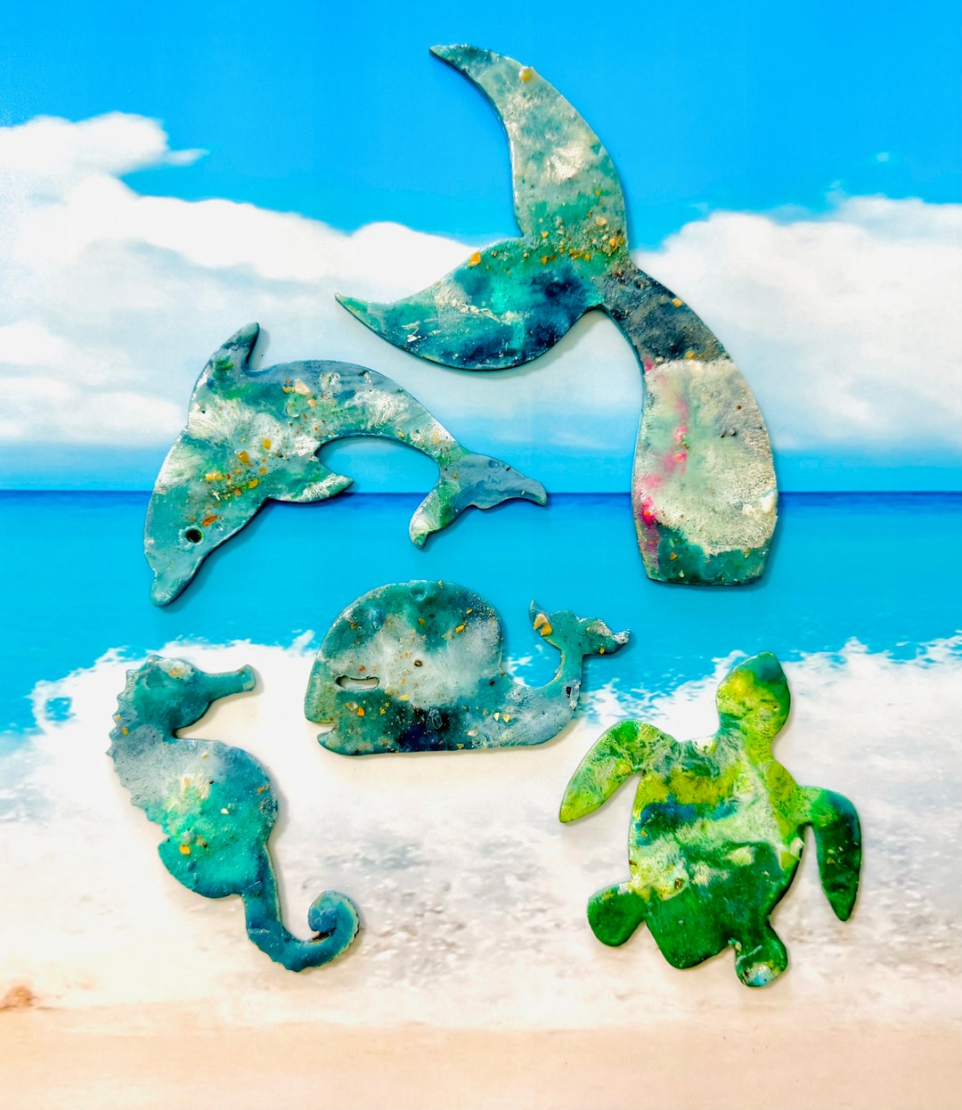 Ocean Magnet, Ocean Decor, Wooden Magnet, Coastal Kitchen Decor ...