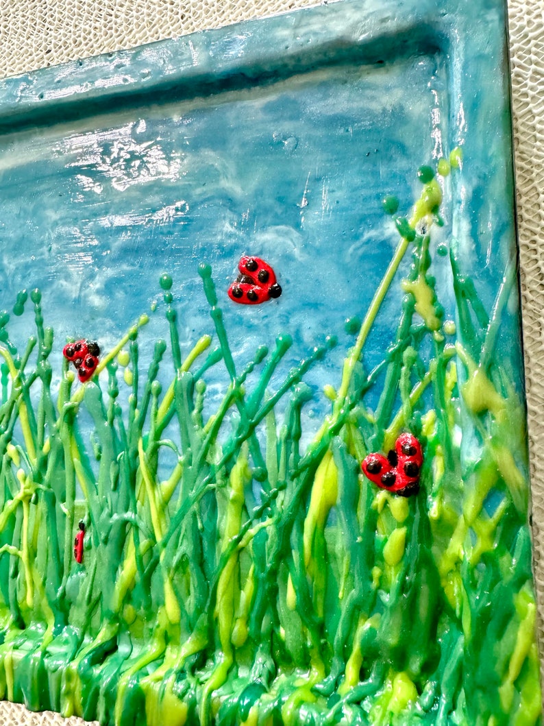 Textured Ladybug Wall Artwork, Ladybug Home Decor, Boho Home Decor ...