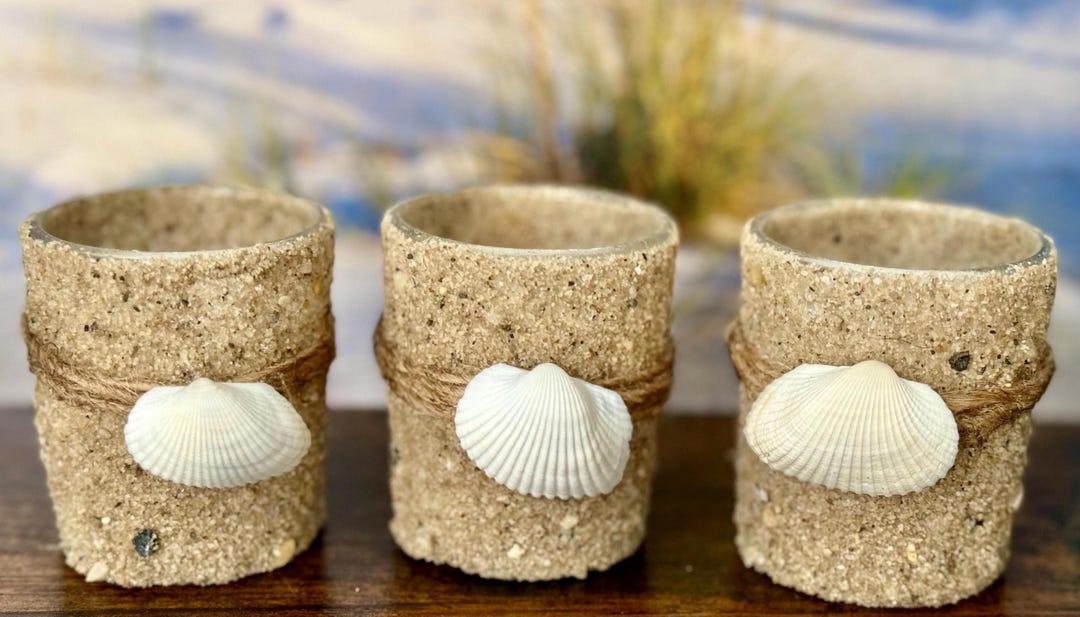 Connecticut Beach Sand Candles, Coastal Candleholder, Beach House Decor ...