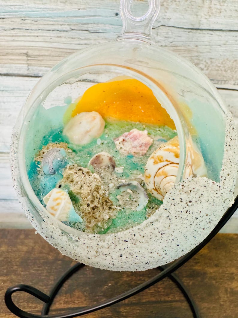 Clearwater Beach Encaustic Art Terrarium, Coastal Decor - Etsy