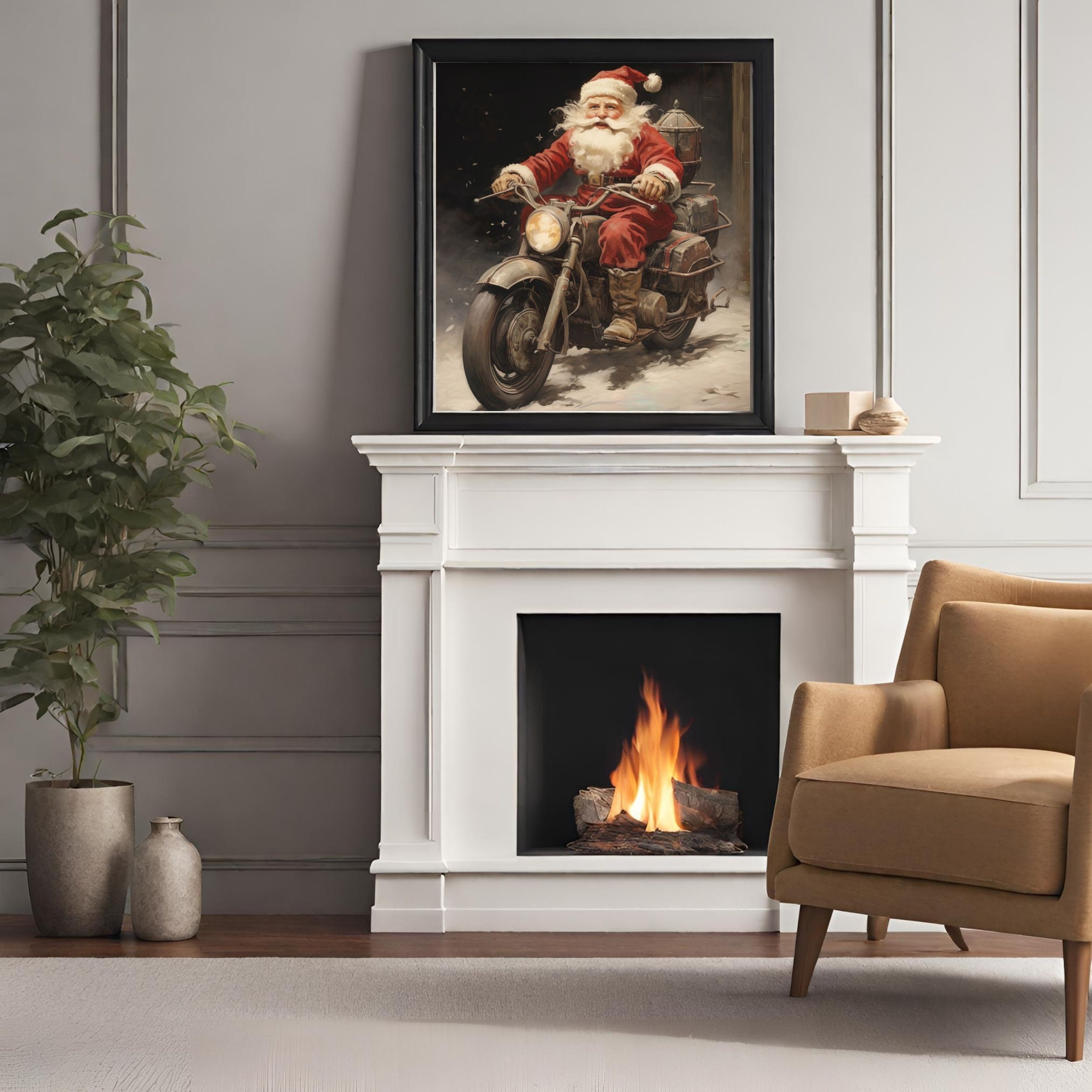 Santa Portrait to Download and Print, A Beautiful Wall Art That is ...