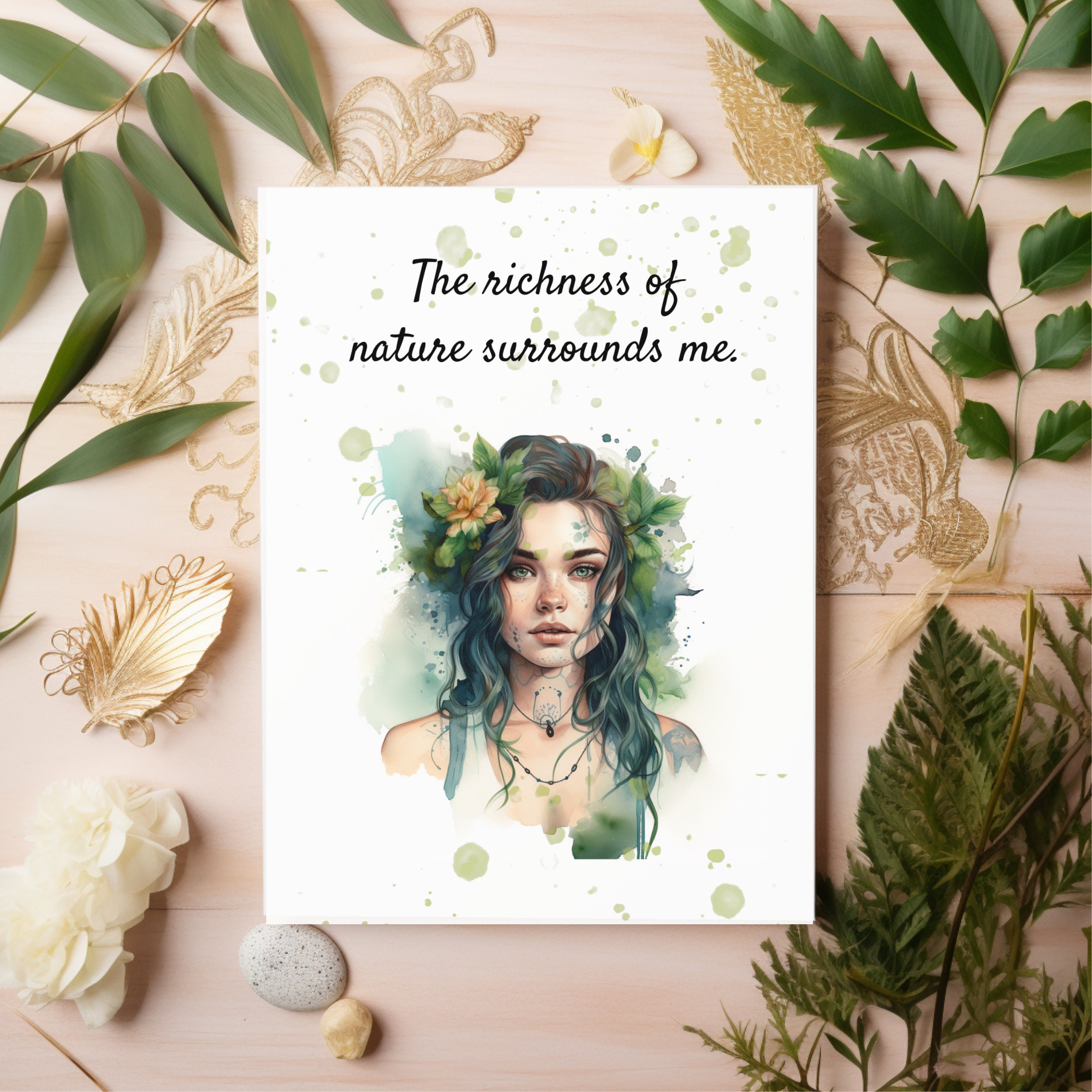 Printable Positive Affirmations, Self Care , Motivation Nature ...