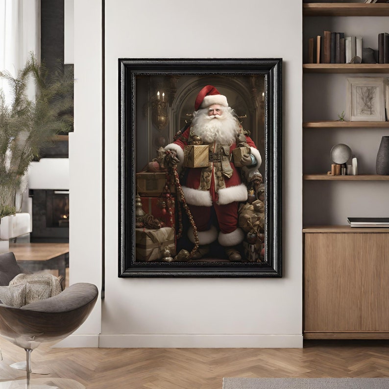 Santa Portrait to Download and Print, A Beautiful Wall Art That is ...