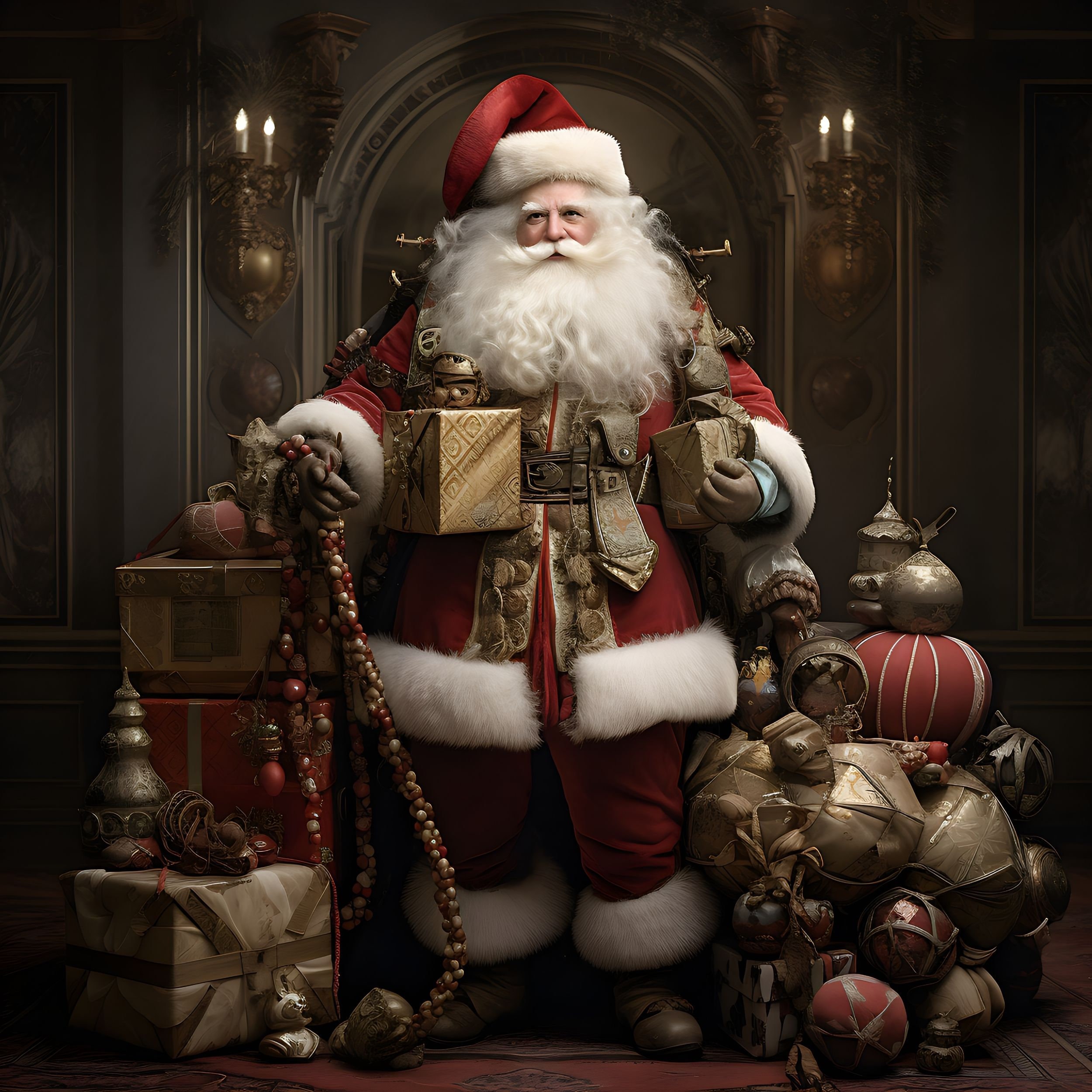 Santa Portrait to Download and Print, A Beautiful Wall Art That is ...