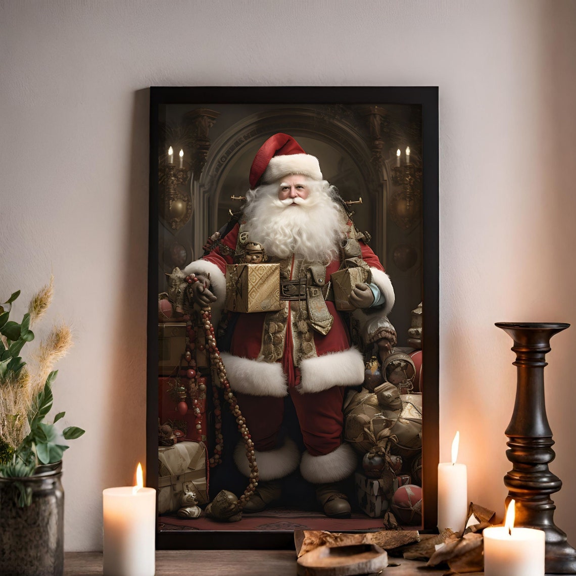 Santa Portrait to Download and Print, A Beautiful Wall Art That is ...