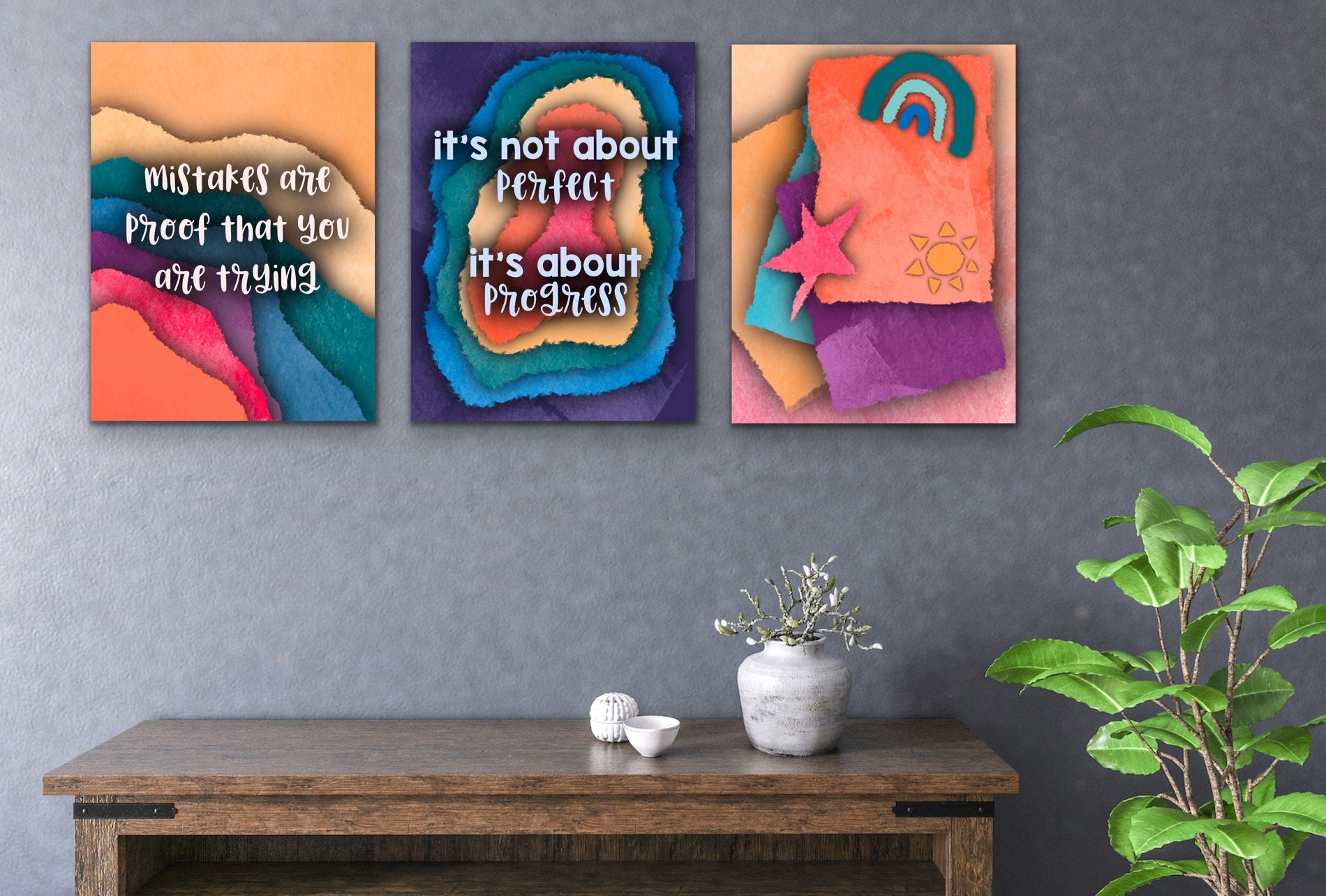 Torn Paper Counseling Wall Art: Printable Mental Health - Etsy