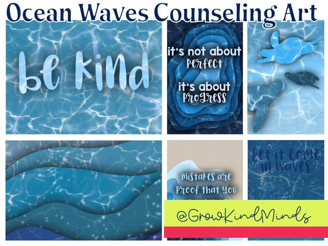 Ocean Mental Health Wall Art: Printable Counseling Posters, Waves ...
