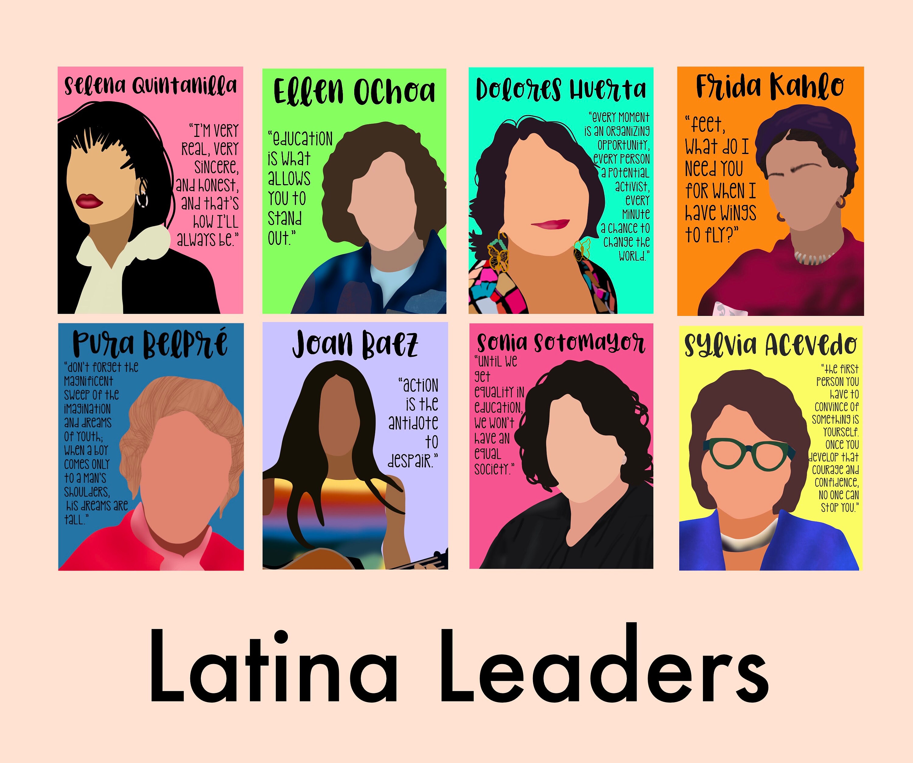 Latina Leaders Poster Pack: 8 Empowered Women Changemakers - Etsy UK